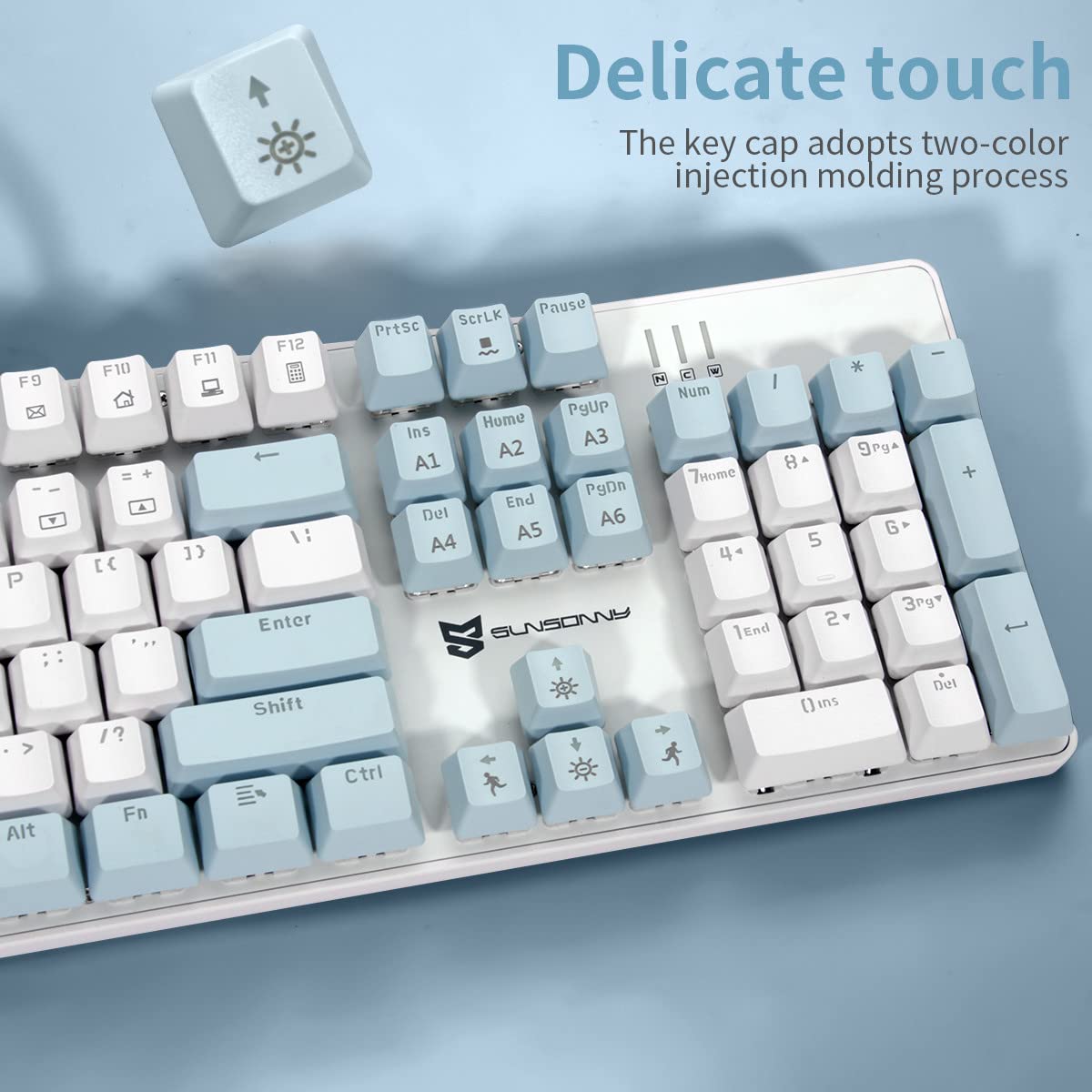 Mua Qisan Mechanical Gaming Keyboard Wired Ice Blue Led Backlit ...