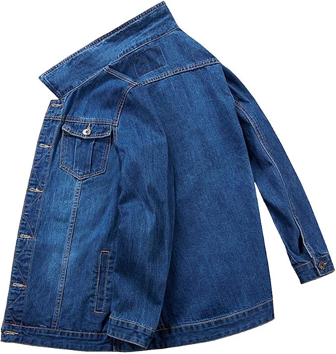 Mens Casual Biker Jacket -Denim Jacket - Motorcycle Style: Amazon.co.uk ...