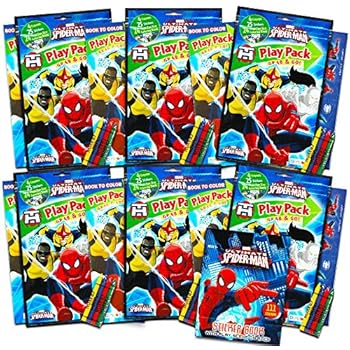 Amazon.com: Marvel Spiderman Stickers and Tattoos Party Favor Pack (360 ...