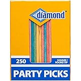 Amazon.com: Diamond Round Toothpicks, 250-Count Boxes (Pack of 24 ...