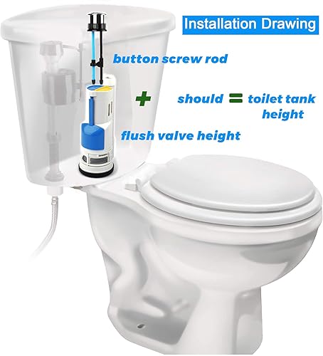 Fill Valve Tulead Toilet Dual Flush Valve Replacement Kit - 7" Height ...