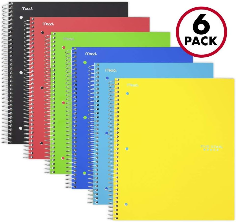 Five Star Spiral Notebook, 1 Subject, Graph Ruled Paper, 100 Sheets, 11 ...