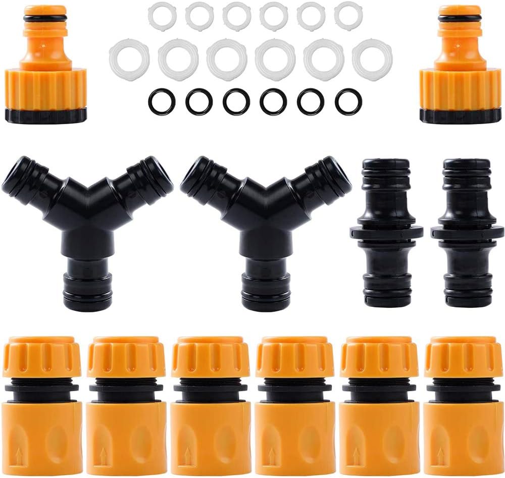 Migimi Hose Connector Fitting Set, Garden Hose Tap Connector Kit 2 ...