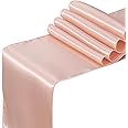 Amazon.com: WENSINL Blush Pink Table Runners 10 Pack - Satin Table Runners 12 x 108 Inches Long ...