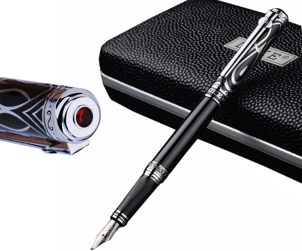 Amazon.com : Duke Ruby Fude Nib Fountain Pen for Business Signature ...
