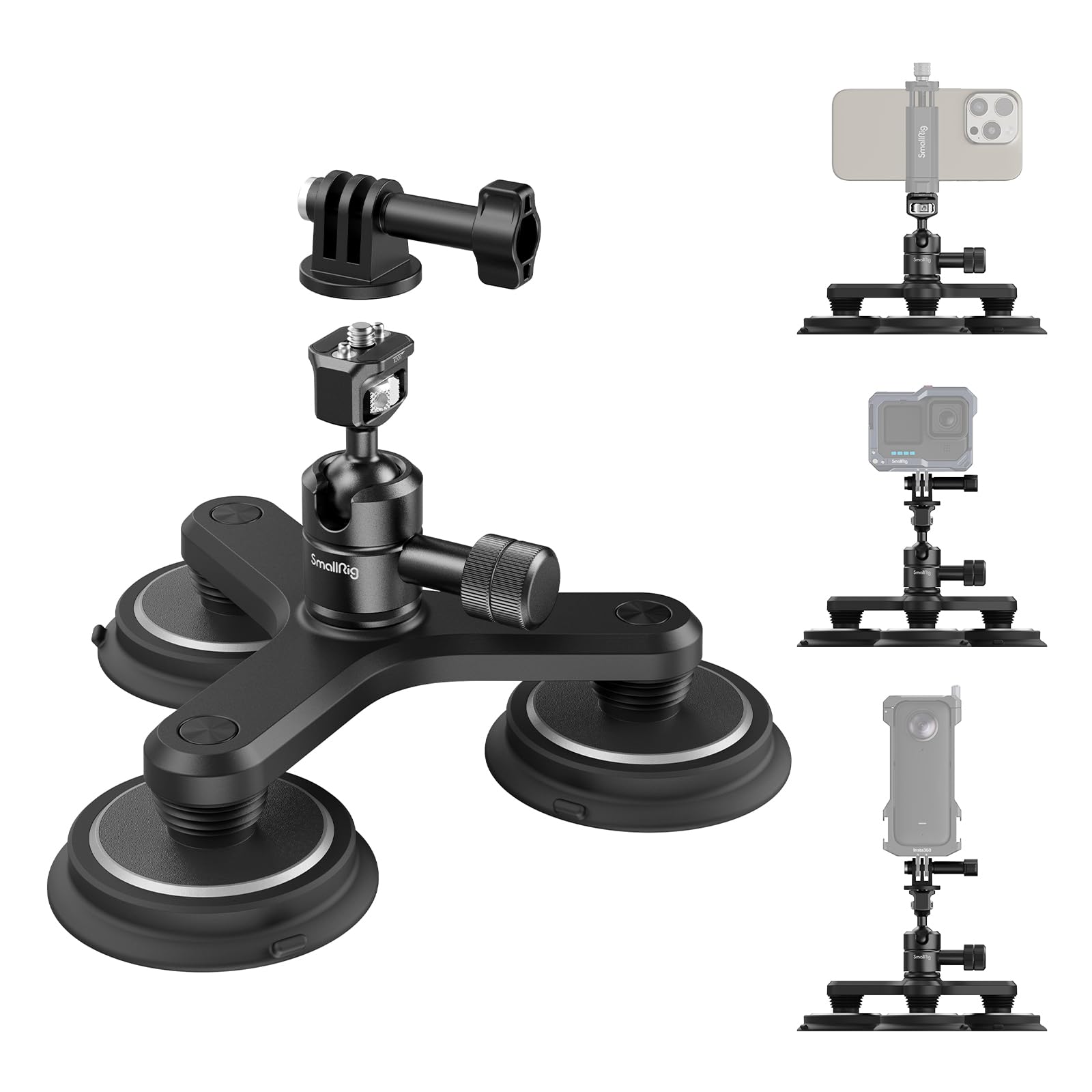 Mua SMALLRIG 2-in-1 Triple Magnetic Suction Cup Mount for Gopro, Car ...