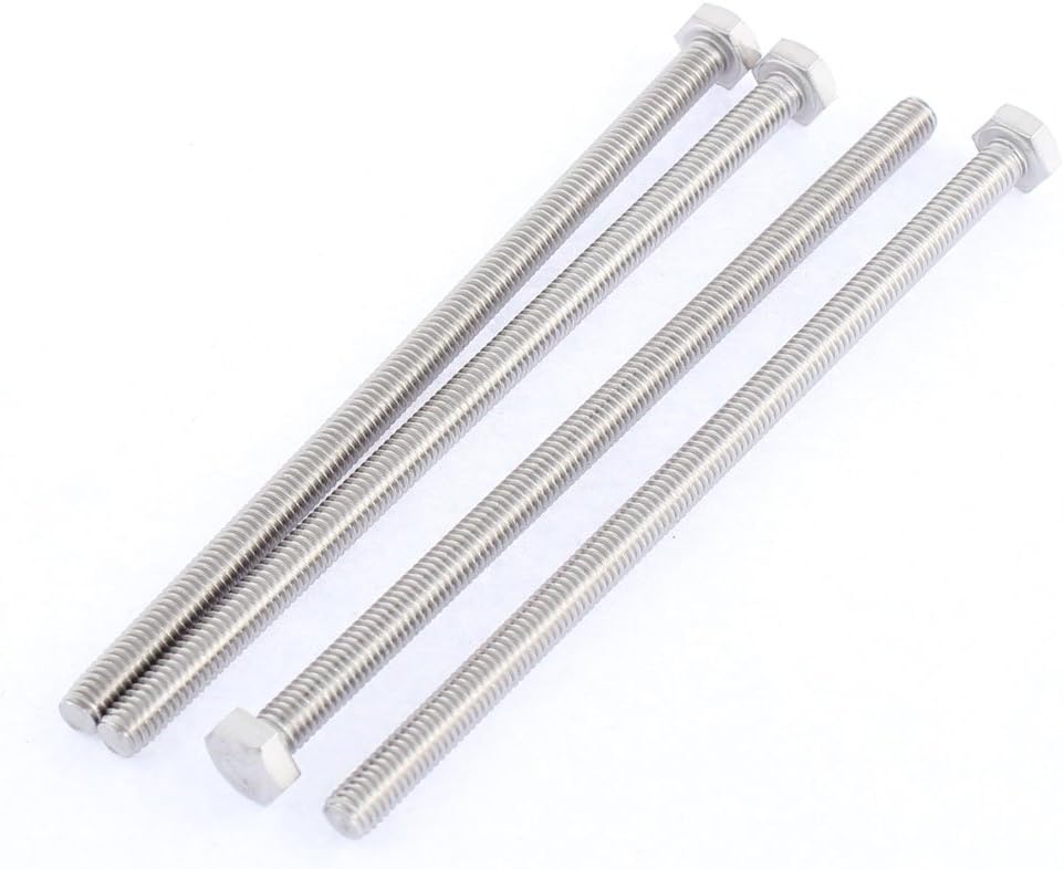 Sourcingmap – M6 x 120 mm Completamente Roscado Stainless Steel Hex Cabeza Tornillo Perno 4 ...