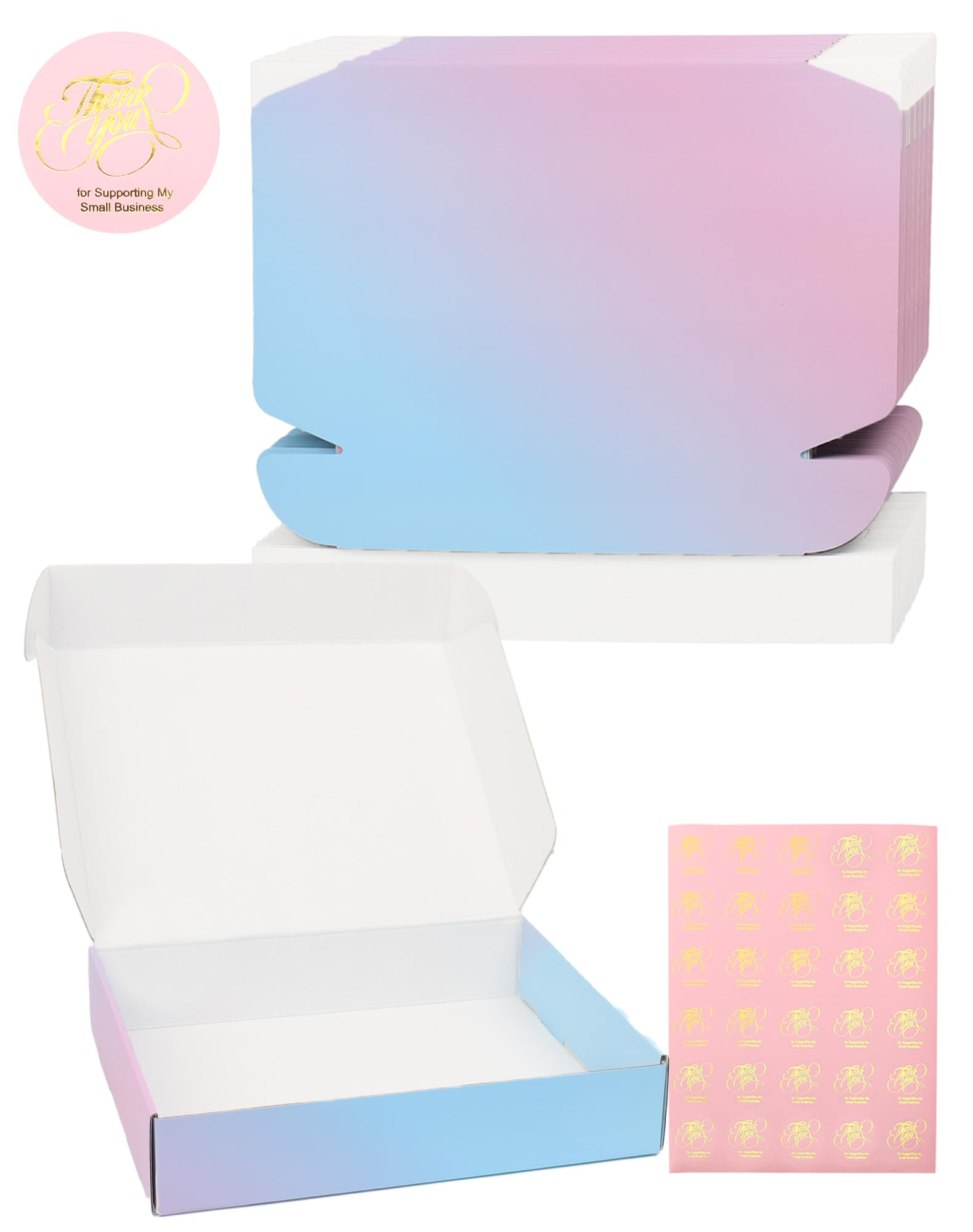 Shipping Boxes 10x8x2" Cardboard Boxes: 30-Pack Purple Gradient Mailer ...