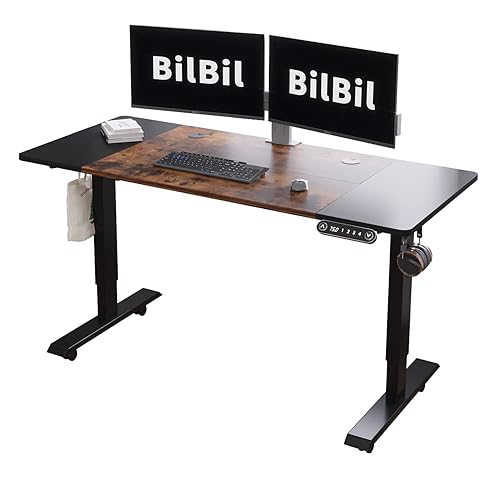 bilbil Electric Height Adjustable Standing Desk, 55 x 24 Inches Home ...