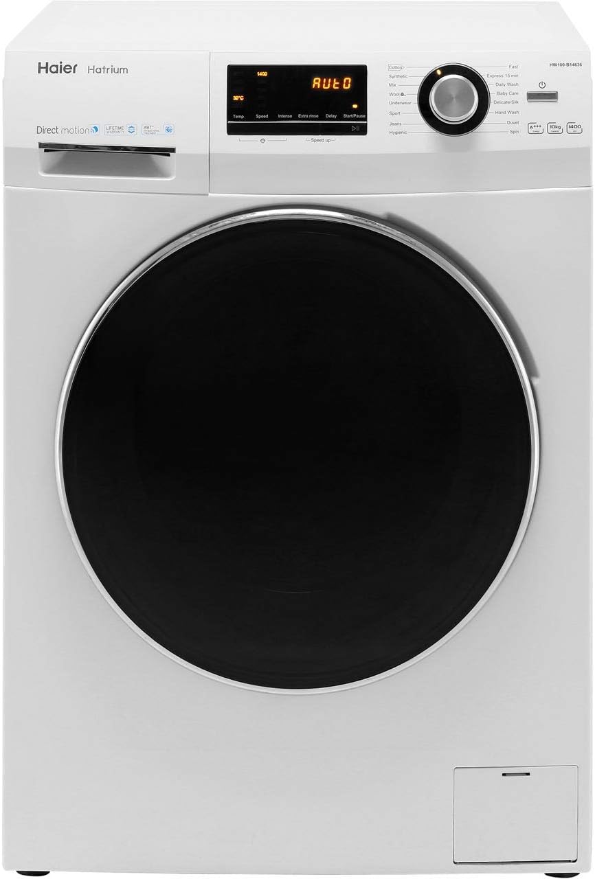 Haier HW90-B14636 Freestanding Washing Machine with LED Display, 9Kg ...
