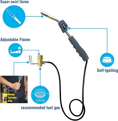Manual Ignition Brass Torch BLUEFIRE Full Metal Brass Pencil Flame ...