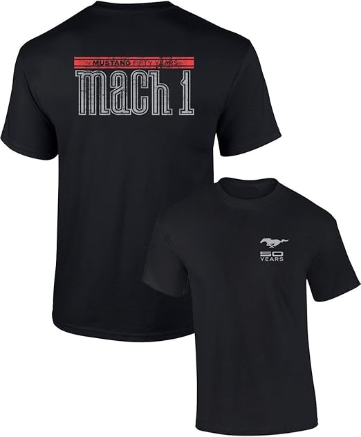 Amazon.com: Ford T-Shirt Mustang MACH 1 Pony Front and Back TEE: Clothing