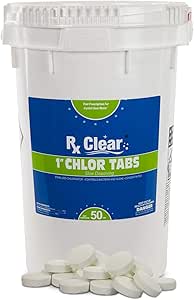 Amazon.com : Rx Clear 1-Inch Stabilized Chlorine Tablets | One 50-Pound ...