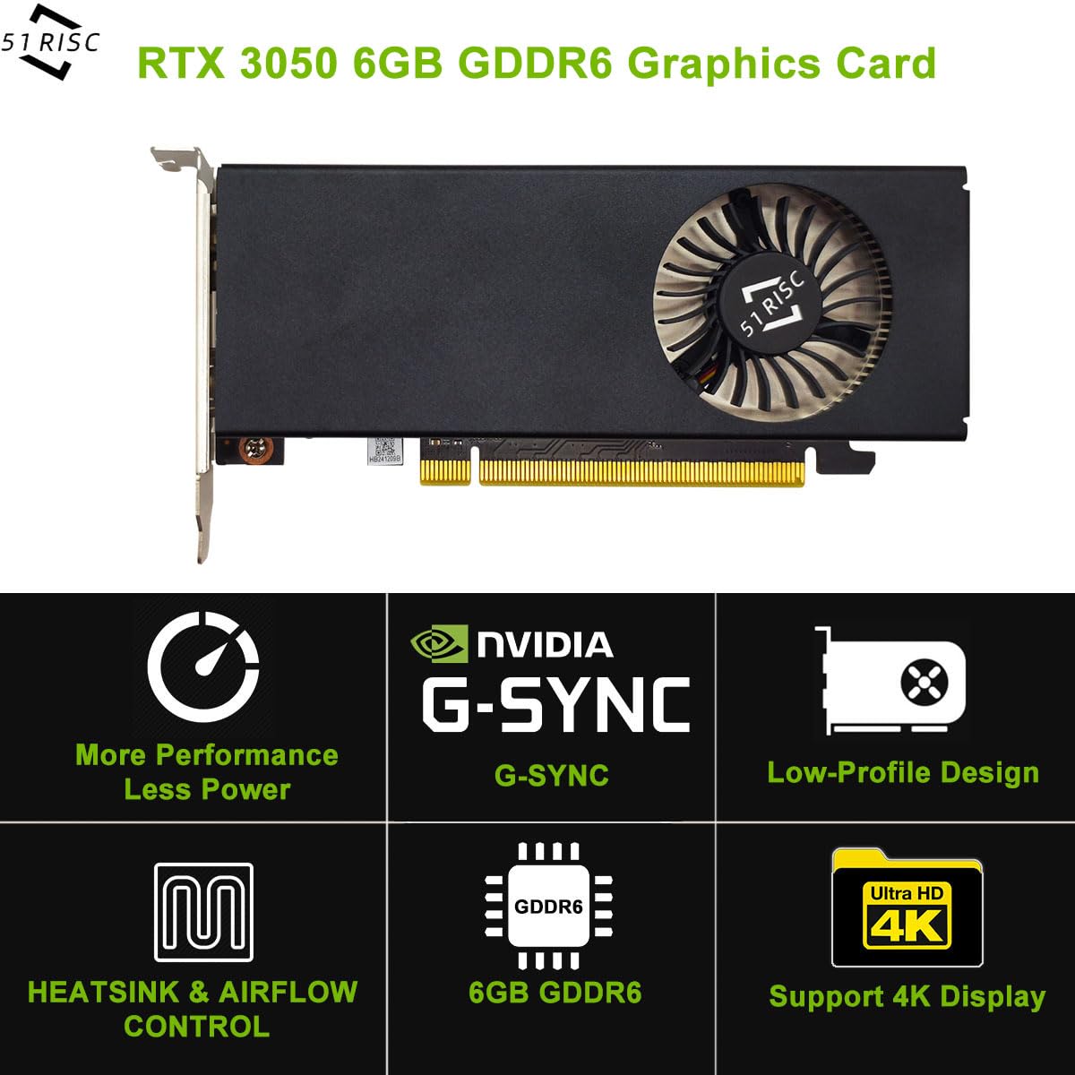 Mua 51RISC GeForce RTX 3050 LP Graphics Card, Low Profile 6GB GDDR6 ...