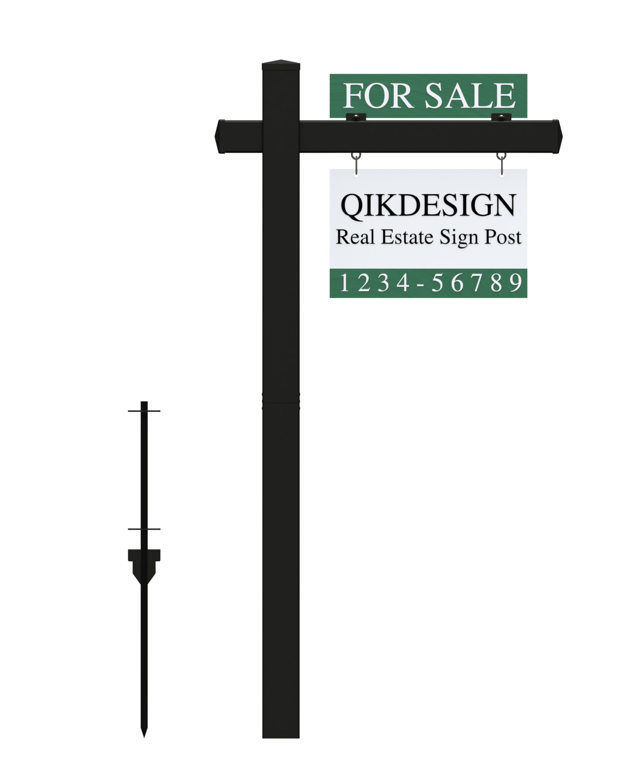 Qikdesign Vinyl PVC Real Estate Sign Post 6' Tall (4"x 4"x 72", the ...