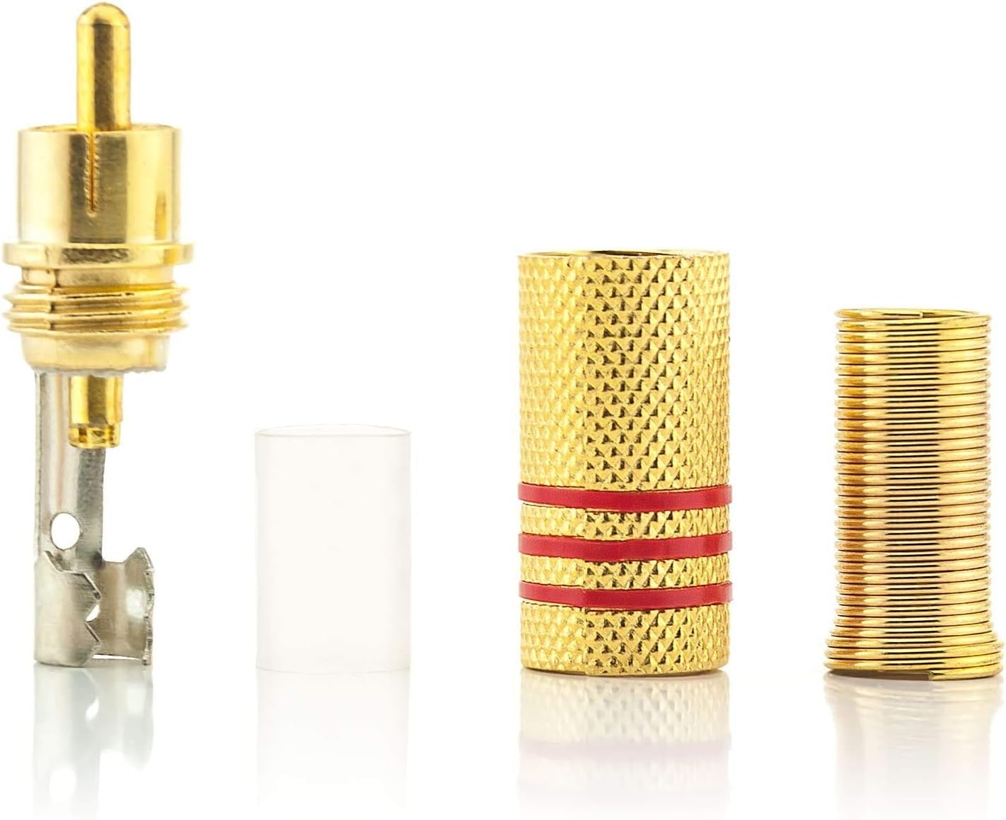 RUNCCI-YUN 12pcs RCA Male Plug, w/Spring Adapter, RCA Phono Chassis ...