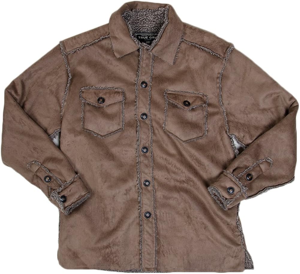 True Grit Men's Tweed Sherpa Button Jacket at Amazon Men’s Clothing store
