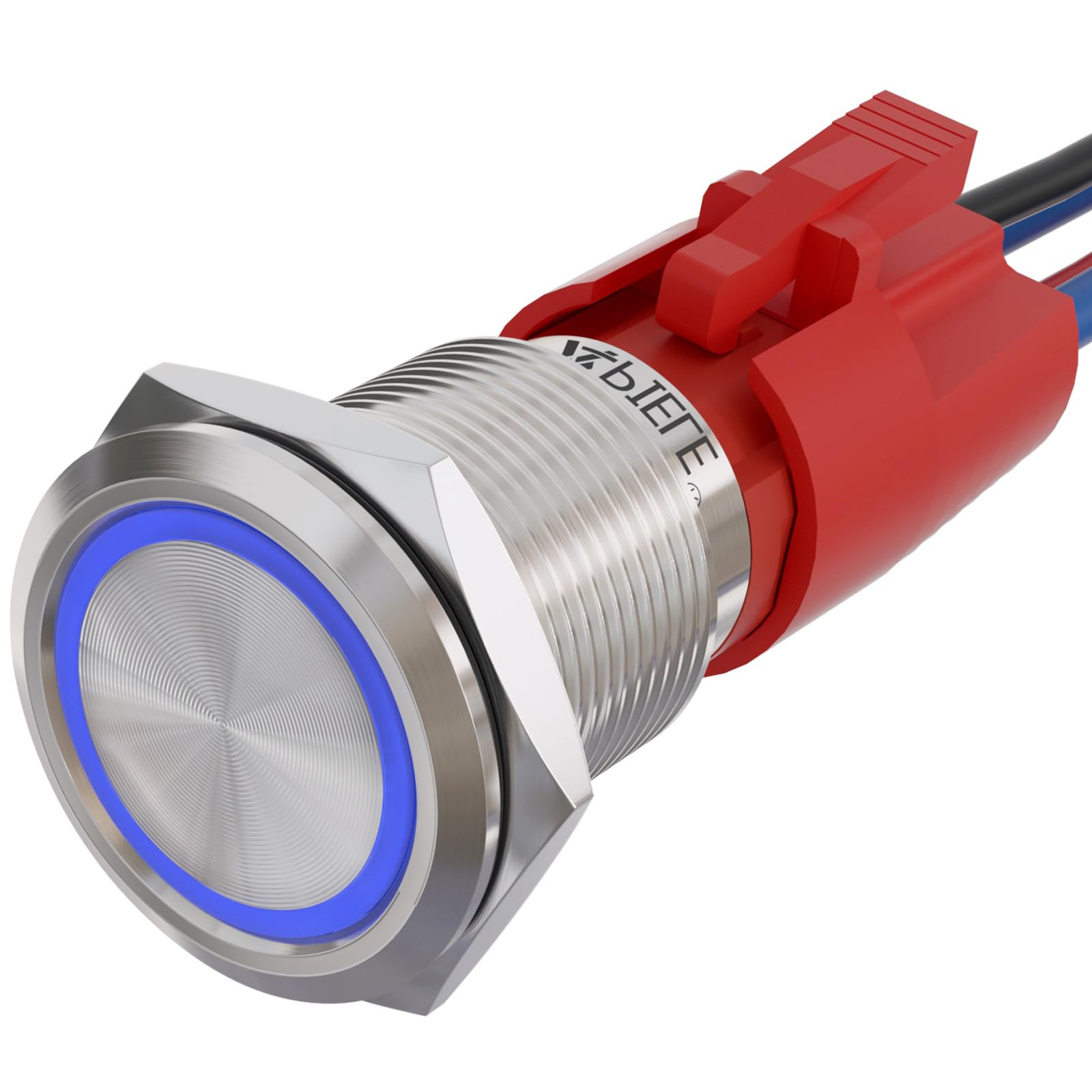 APIELE 10 Amp 19mm Momentary Push Button Switch 12V SPST LED Waterproof ...