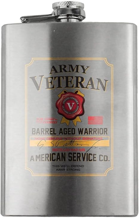 Amazon.com | Army Veteran Whiskey Label 8oz. Flask: Flasks