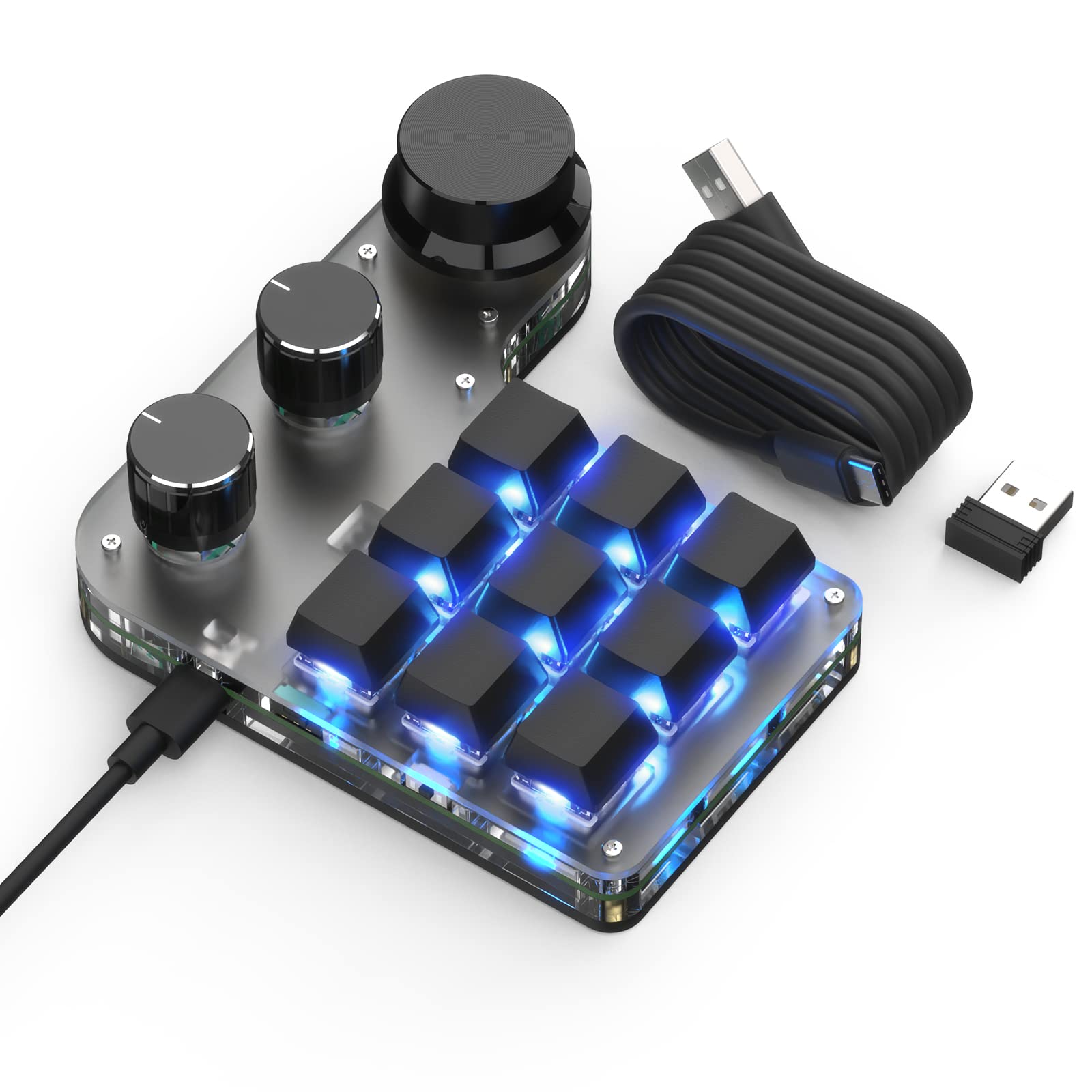 Mua BRIMFORD 9 Keys Mini Macro Keyboard, One Handed Custom Programmable Macro Keypad Compatible ...