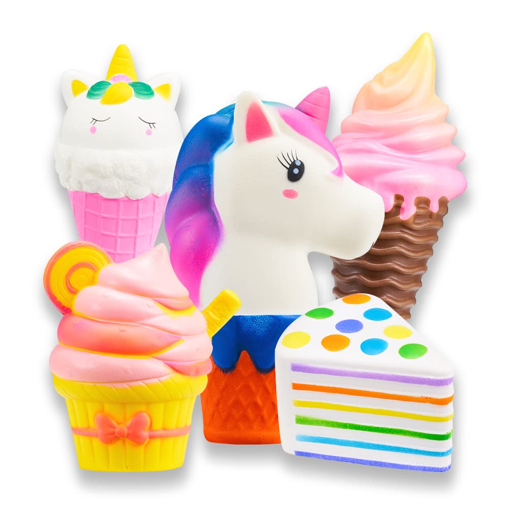 Mua Slow Rising Jumbo SQUISHIES Set Pack of 5 - Rainbow Triangle Cake ...