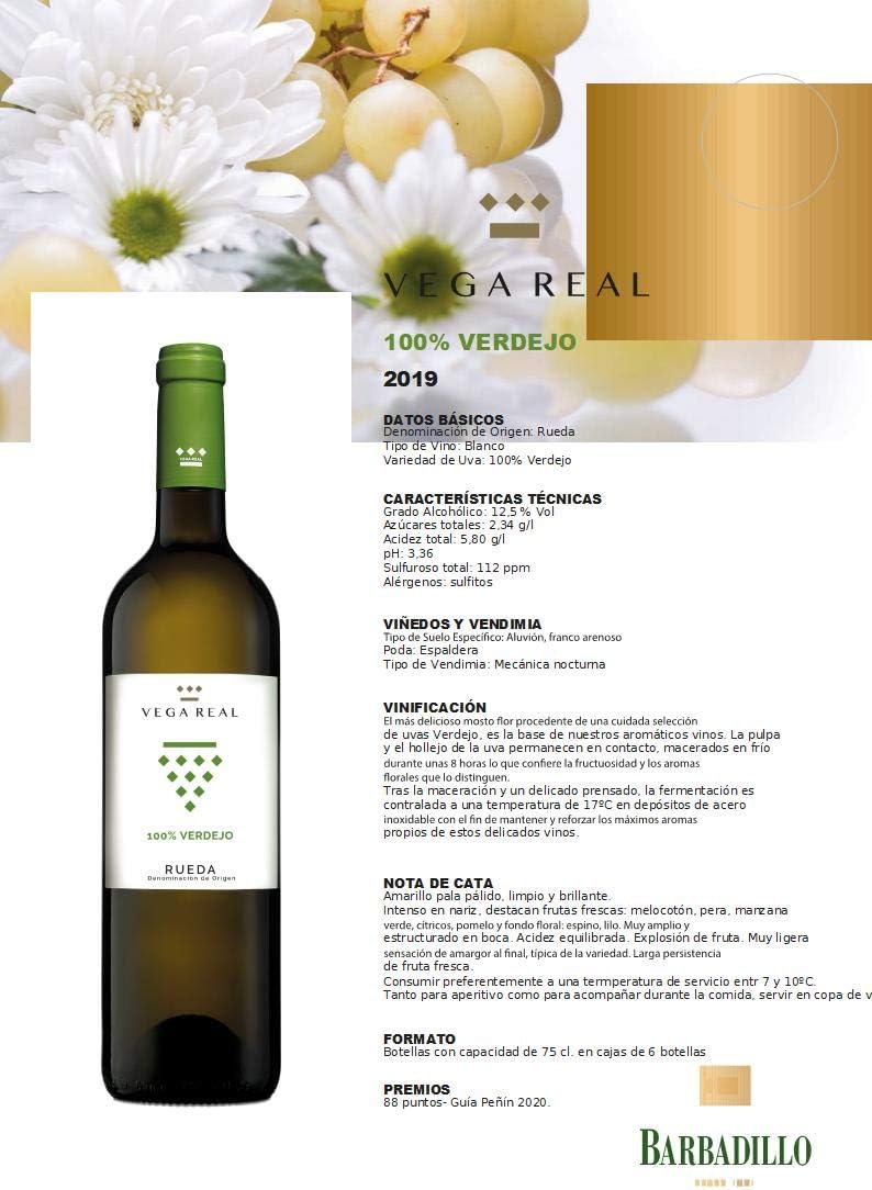 Vino blanco Vega Real 100% Verdejo de 75 cl - D.O. Rueda - Bodegas ...