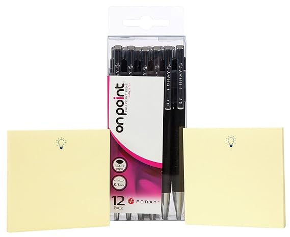 FORAY(R) Tungsten Carbide Retractable Ballpoint Pens, Medium Point, 0.7 ...