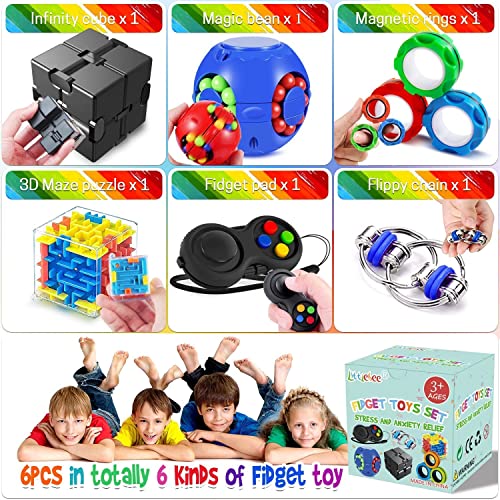 Fidget Toy Pack for Kids Adults, 6 PCS. Sensory Fidget Toys Set ...