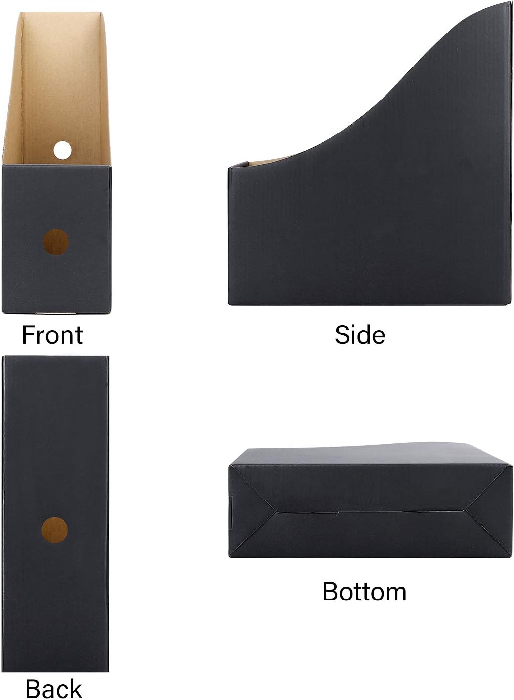 Cardboard Magazine Holder,3pcs Corrugated Paper File Folder Foldable ...