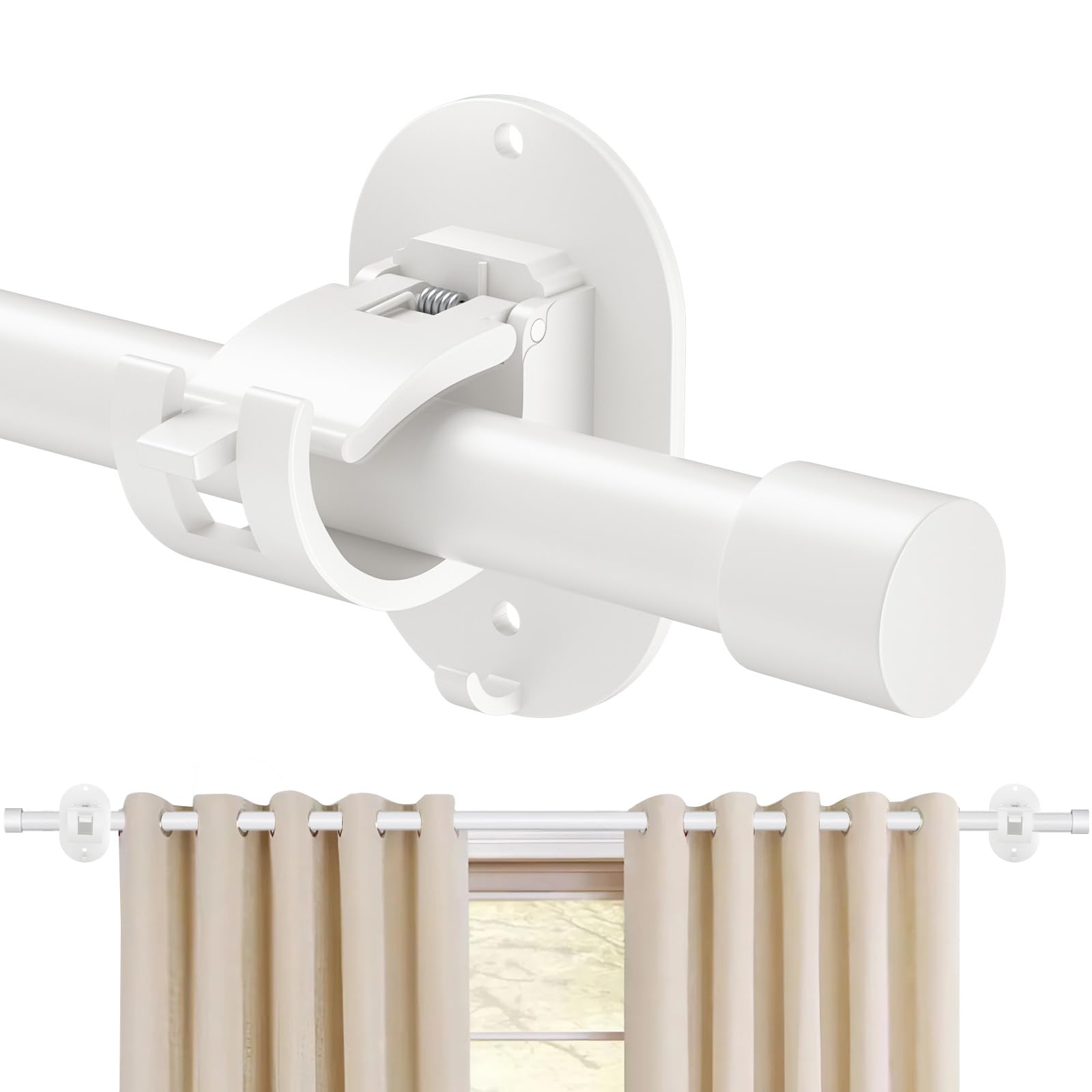Curtain Rods for Windows No Drilling 30 to 60 Inch, 5/8 Inch Splicing ...