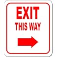 Amazon.com: EXIT THIS WAY DIRECTIONAL LEFT ARROW RED Aluminum Composite ...