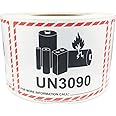 Amazon.com : UN3091 Caution Lithium Battery Labels 3.25 x 4.25 Inch 500 ...