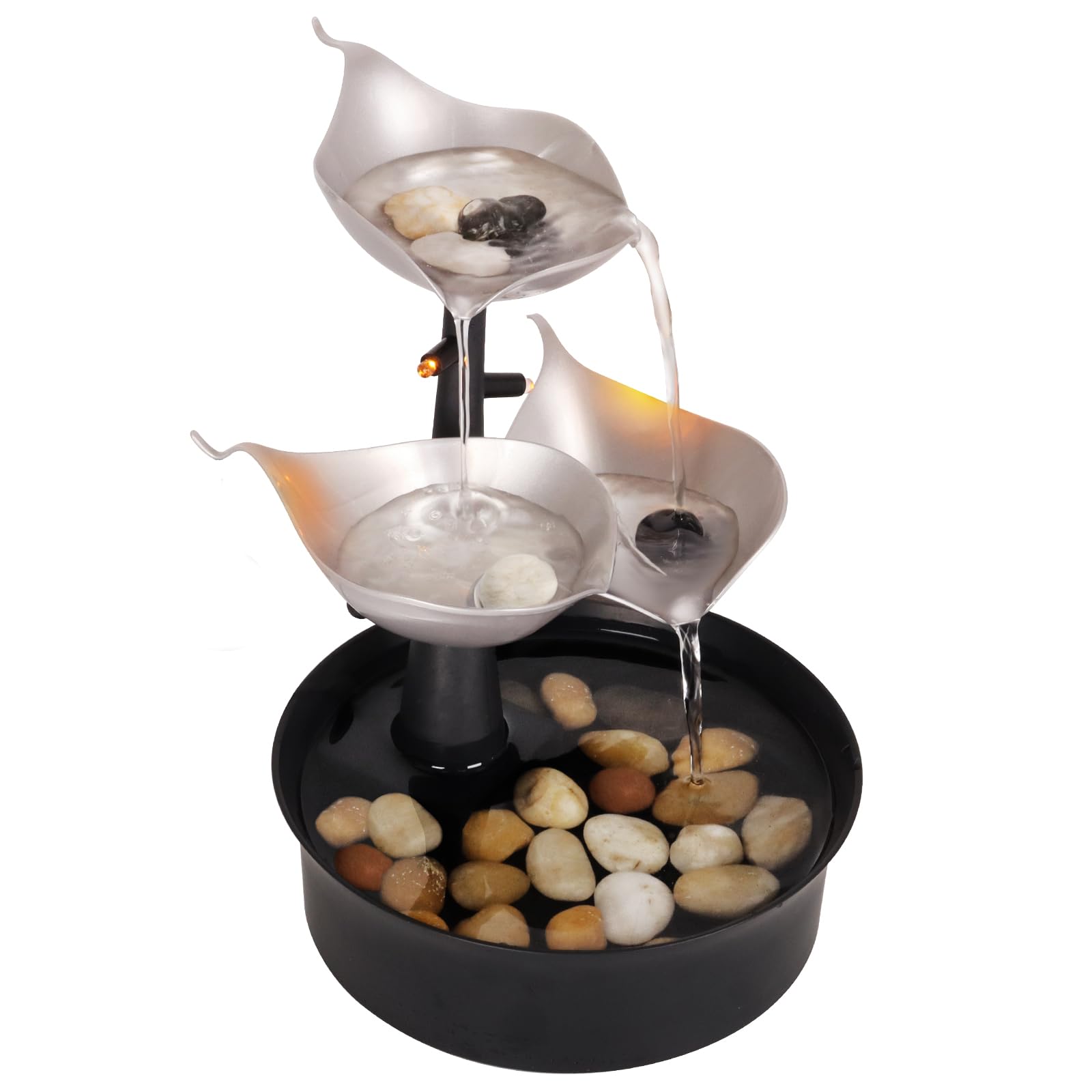 Water Fountains Indoor, 3-Tier Tabletop Water Fountain with Adjustable ...