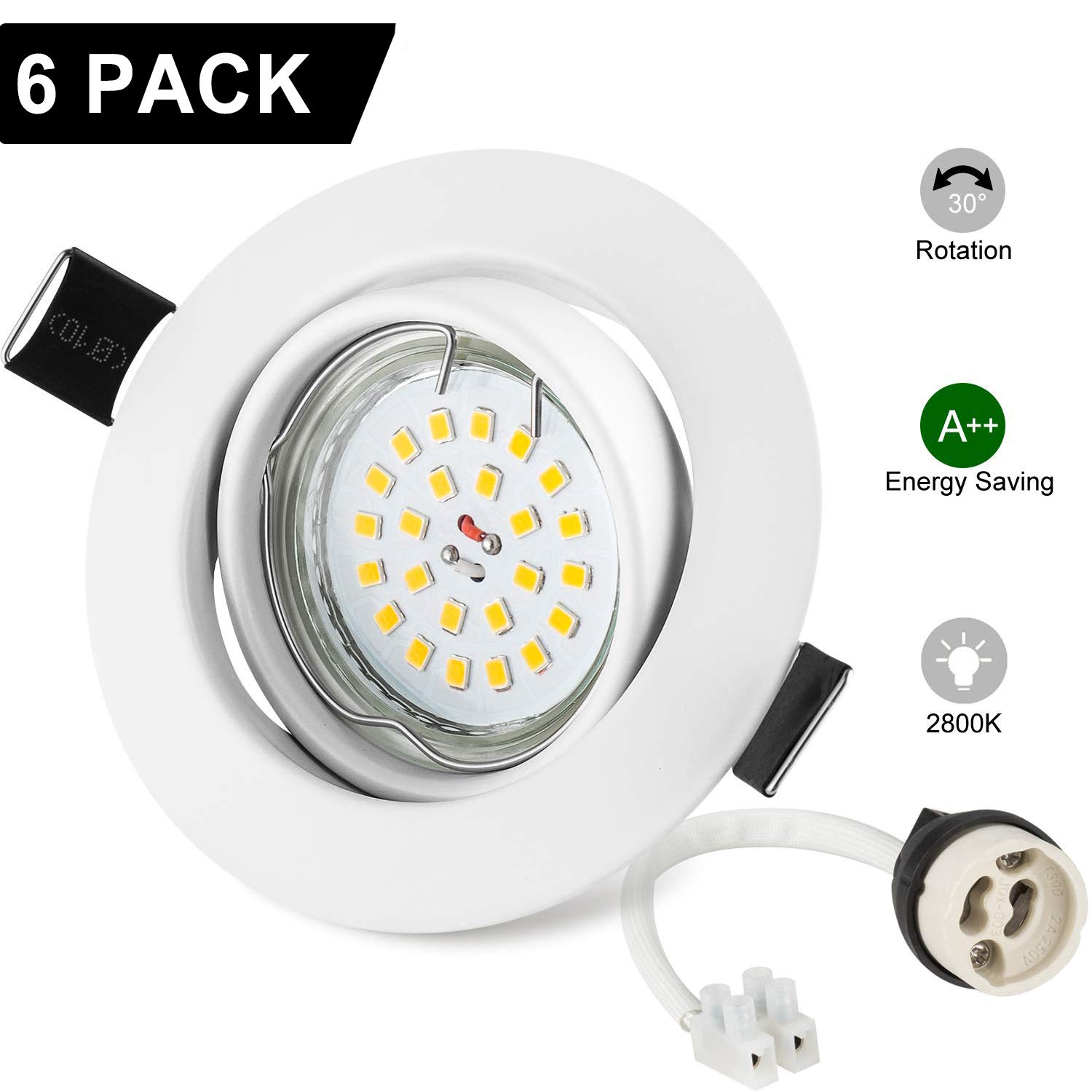 Illuminazione per interni Faretti da Incasso LED Per Cartongesso GU10 6W 600LM Pari a 50W ...