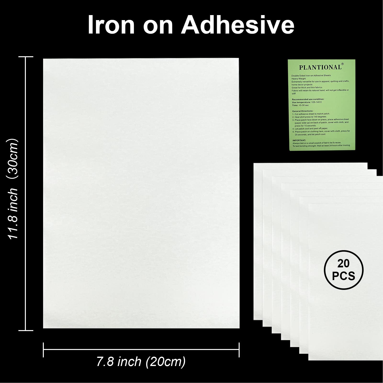 Mua PLANTIONAL Double Sided Iron On Adhesive Sheets: 20 PCS Heavy ...