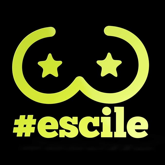 ERREINGE Sticker ESCILE DIVERTENTE GIALLO FLUO Adesivo prespaziato in ...