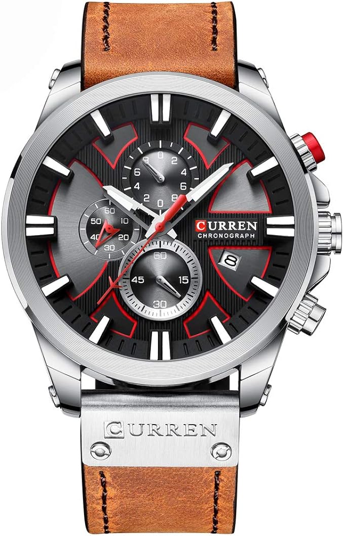 Curren Montre à quartz étanche multifonction pour homme avec calendrier ...
