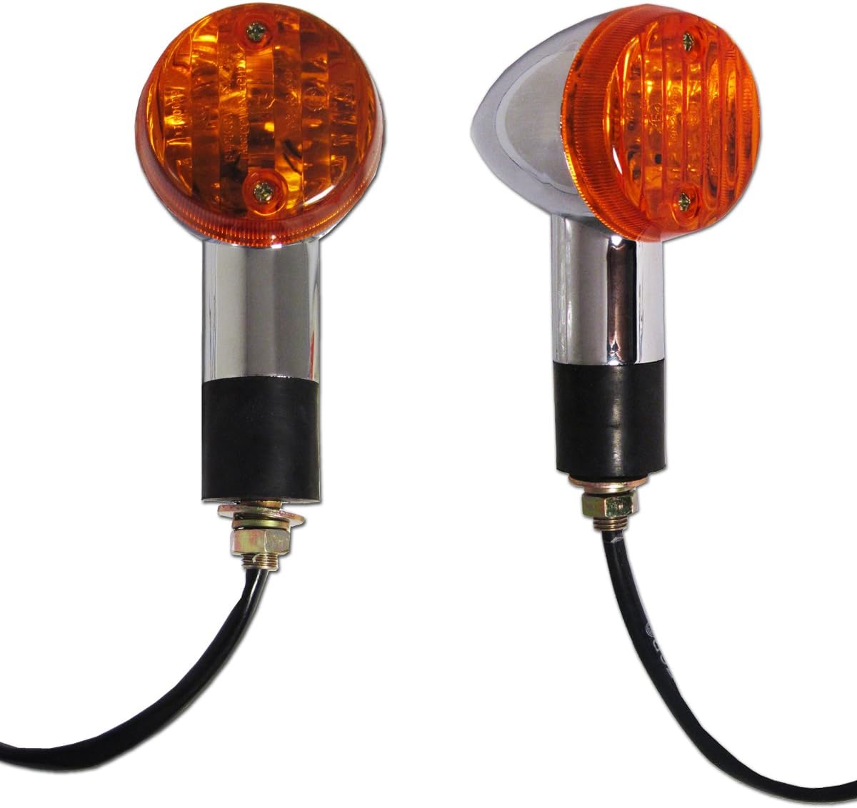Amazon.com: Chrome Motorcycle Round Mini Bullet Turn Signal Blinker ...