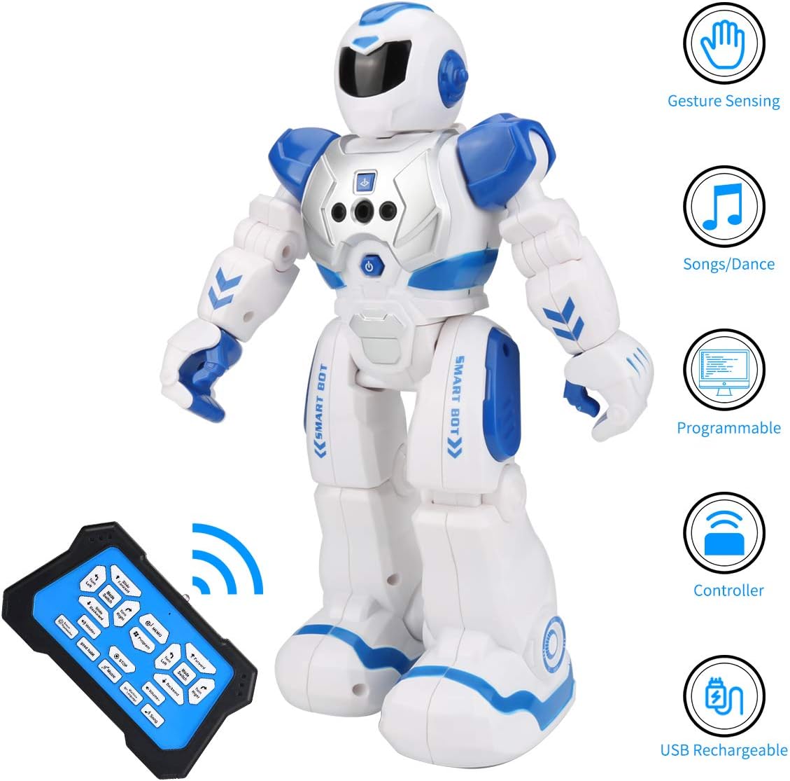 E-More Remote Control Robot Toy for Kids, Programmable Intelligent ...