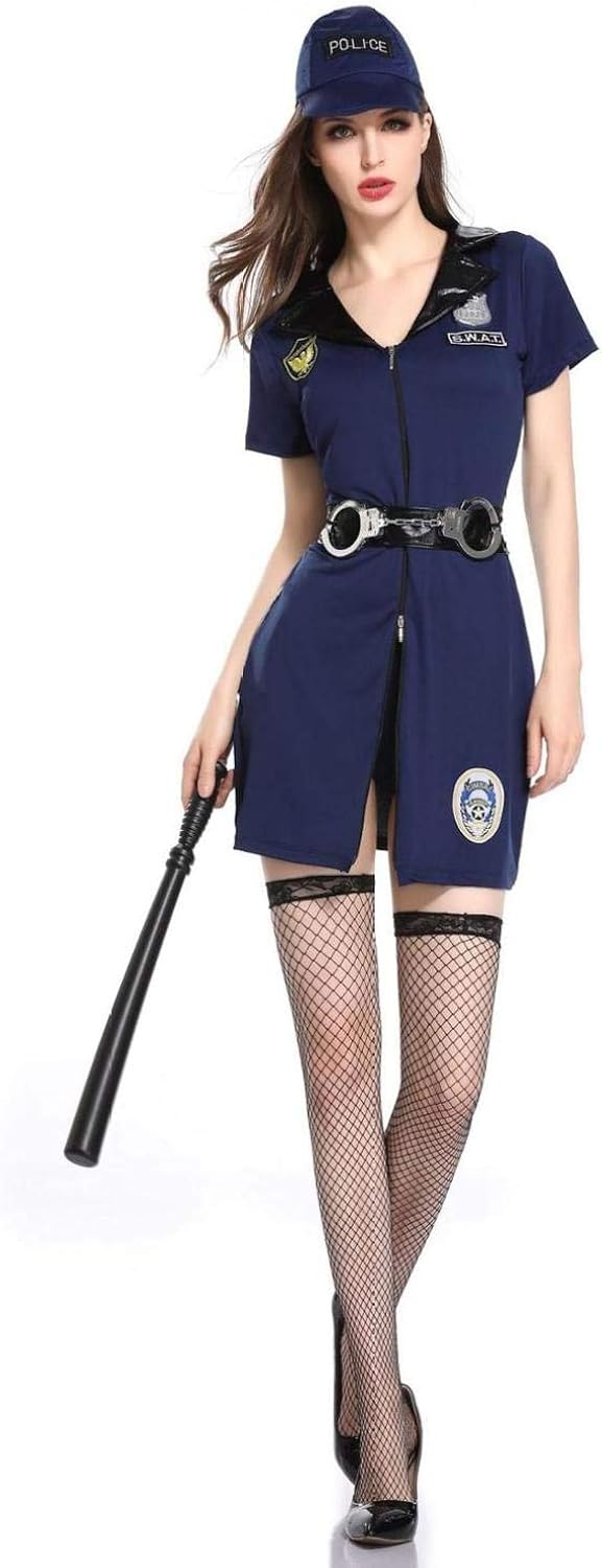 Women's Erotic Bodystockings Sexy Blue Adult Sexy Police Costumes for ...