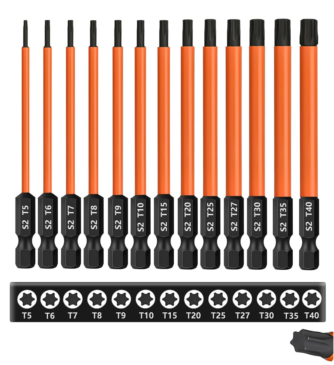 Saipe 13-Piece 4 inch /100 mm Long Torx Bit Set for Impact Driver, S2 ...