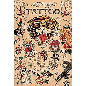 Amazon.com: Ed Hardy Japanese Dragon Tattoo Art Poster 24 x 36 inches ...
