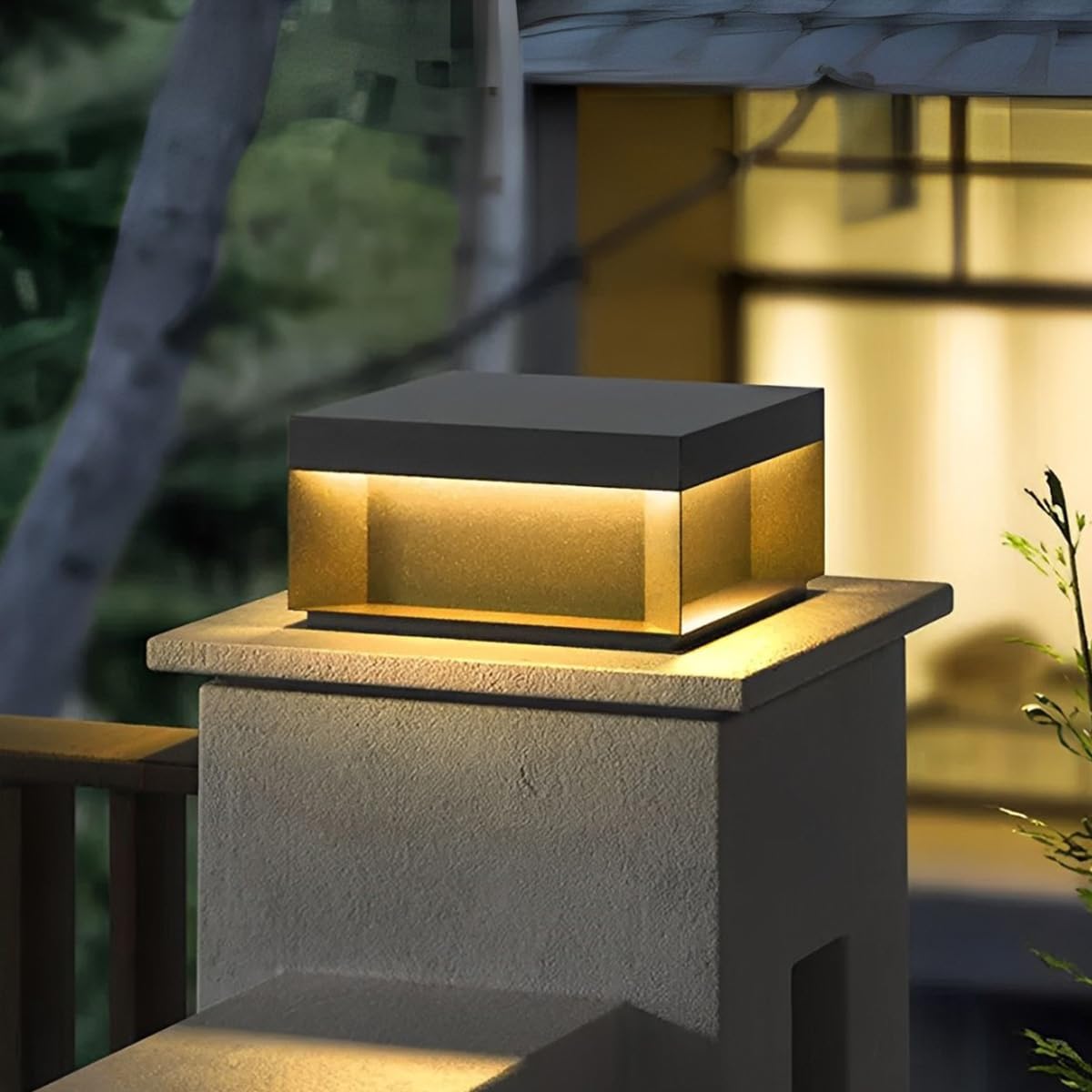 PTOUG Modern Luxury Pillar Lights with LED Warm Lighting - IP65 ...