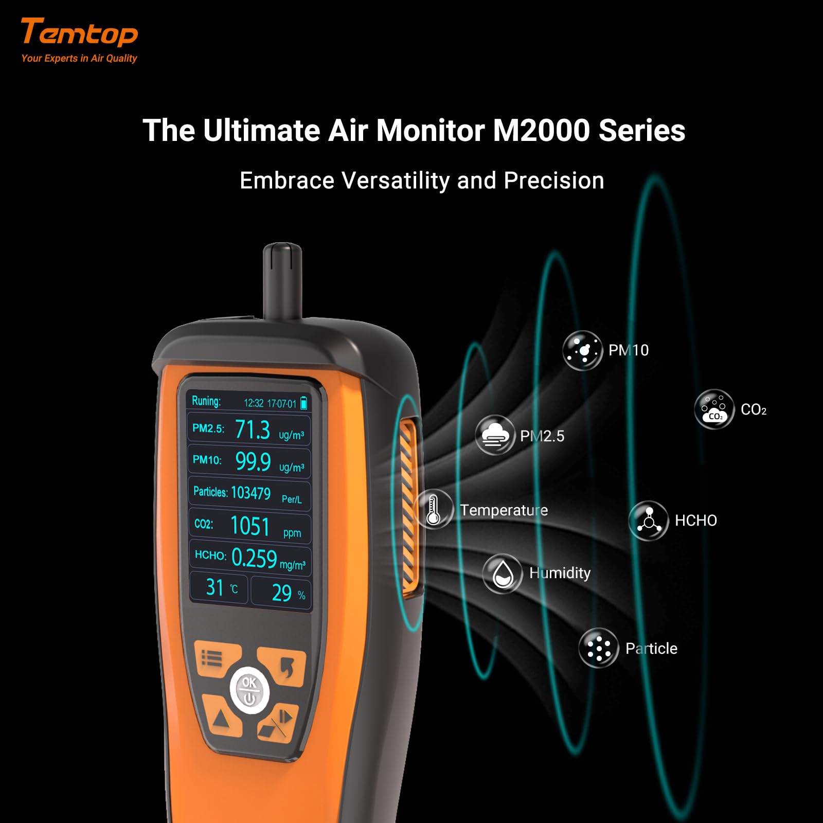 Mua Temtop Comprehensive Air Quality Monitor: Precision Indoor/Outdoor ...