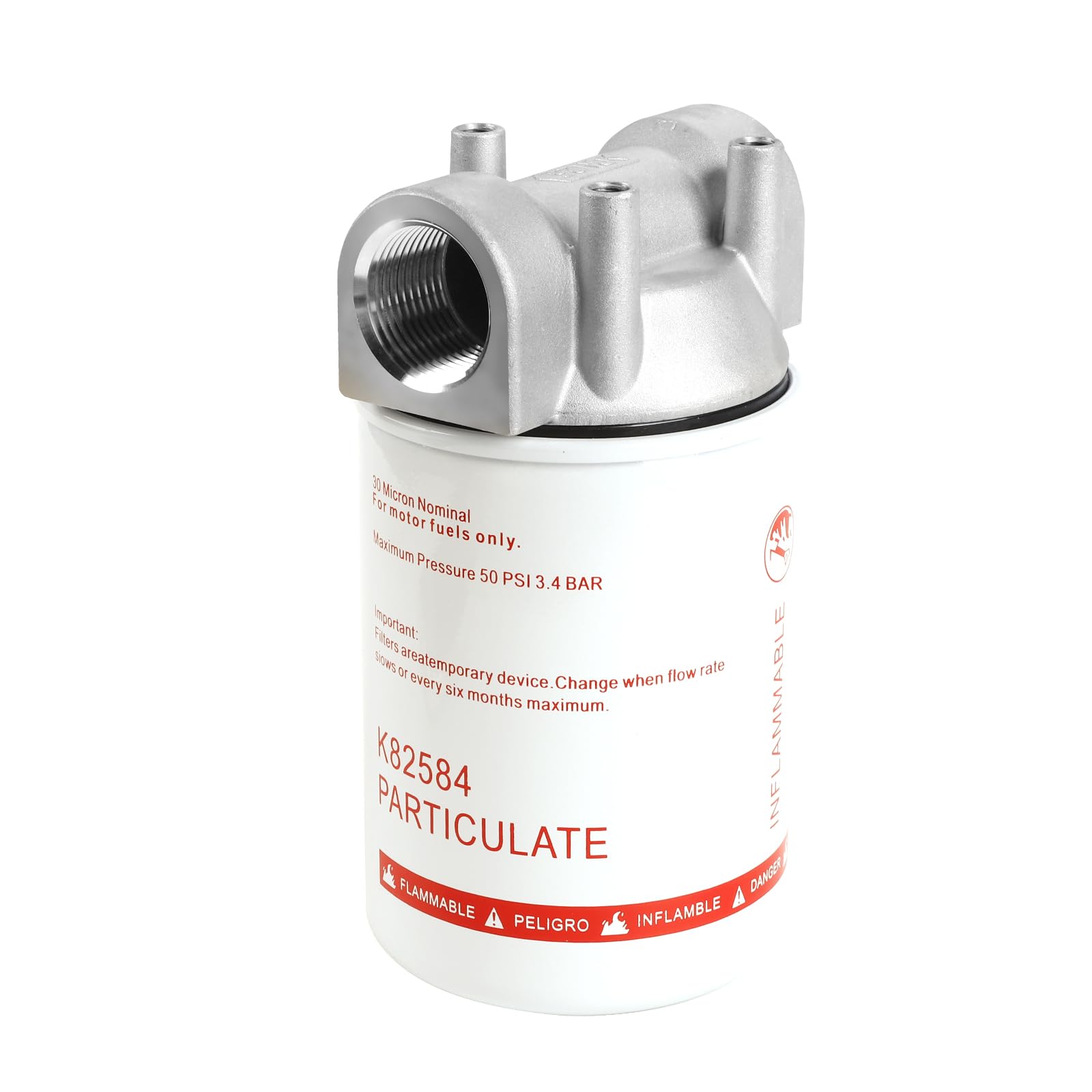 Dtomi High Flow Fuel Filter, 1” NPT 30 Micronn Spin-on Cartridge Style ...