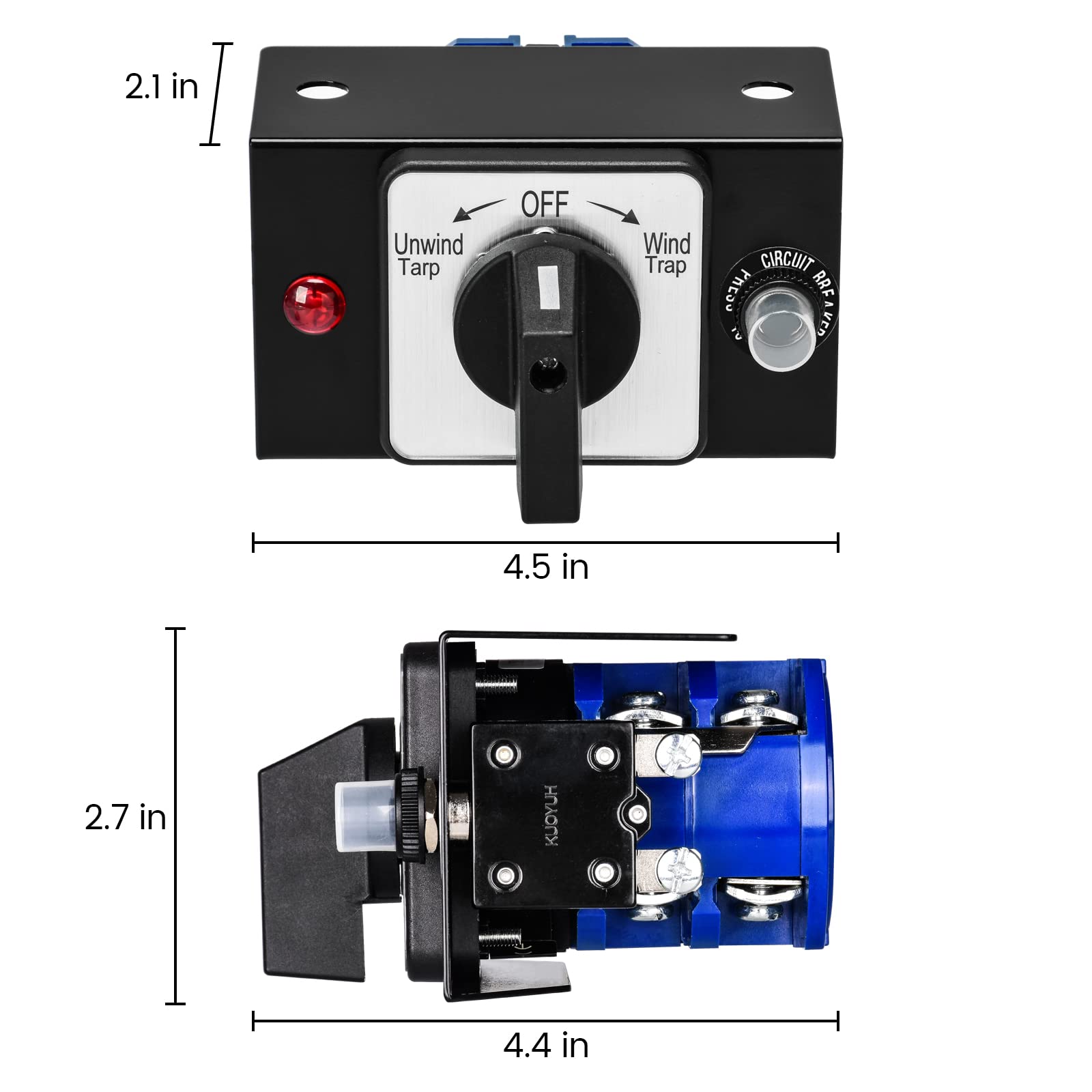 Mua Tarp Switch Kit, Briidea 63 Amp Tarp Motor Rotary Switch Kit with Indicator & Circuit ...