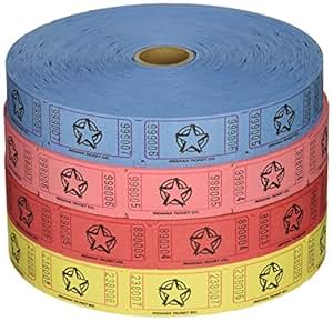 Amazon.com: Raffle Tickets - (4 Rolls of 2000 Tickets) 8,000 Total Star ...