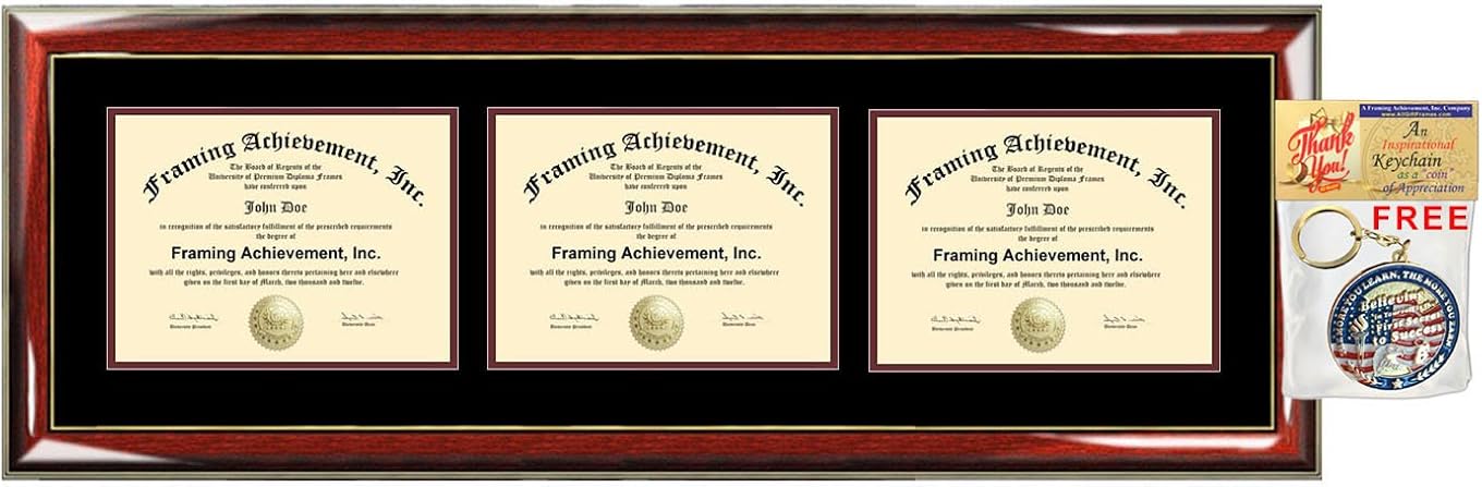 Amazon.com: Triple Diploma Frame Horizontal Certificate Frames Document ...