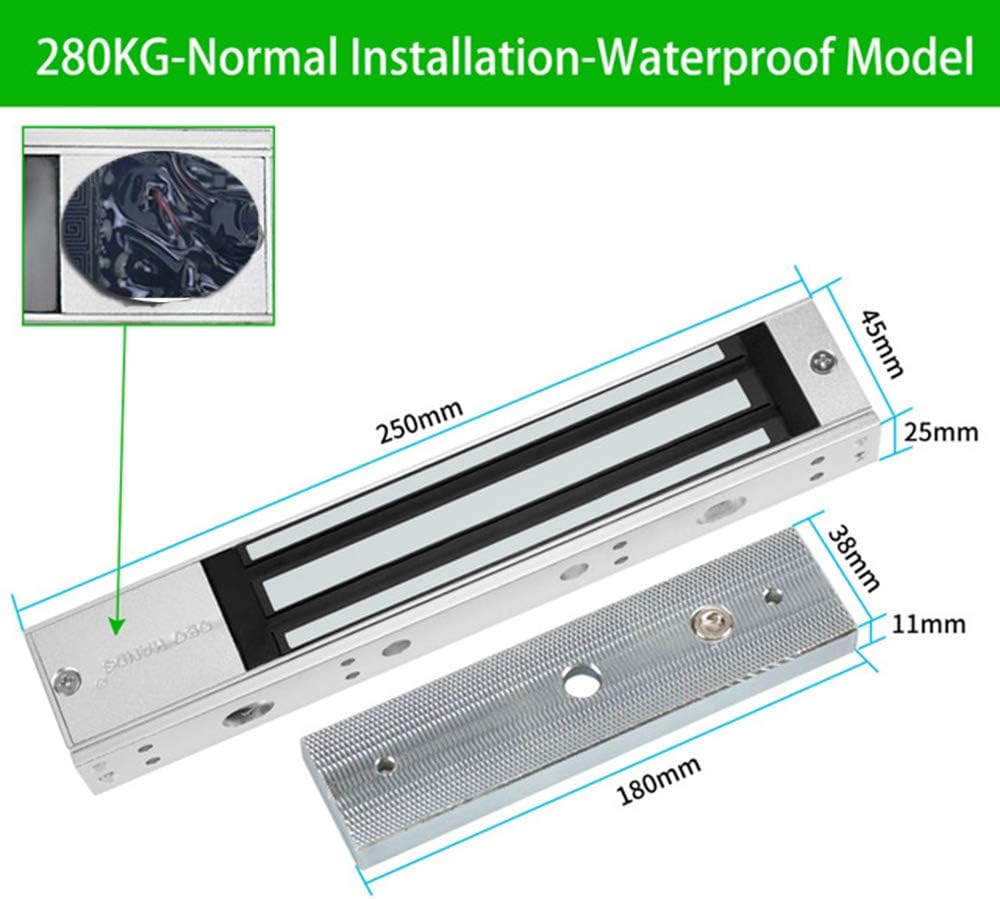 Waterproof Electric Magnetic Lock 280kg 600LBs, YAVIS Holding Force ...