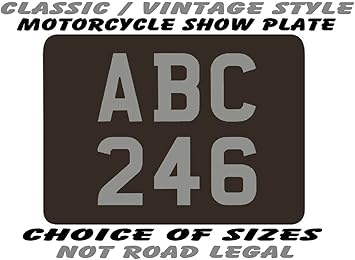 CLASSIC / VINTAGE style REAR NUMBER PLATE for MOTORCYCLE - SHOW PLATES ...